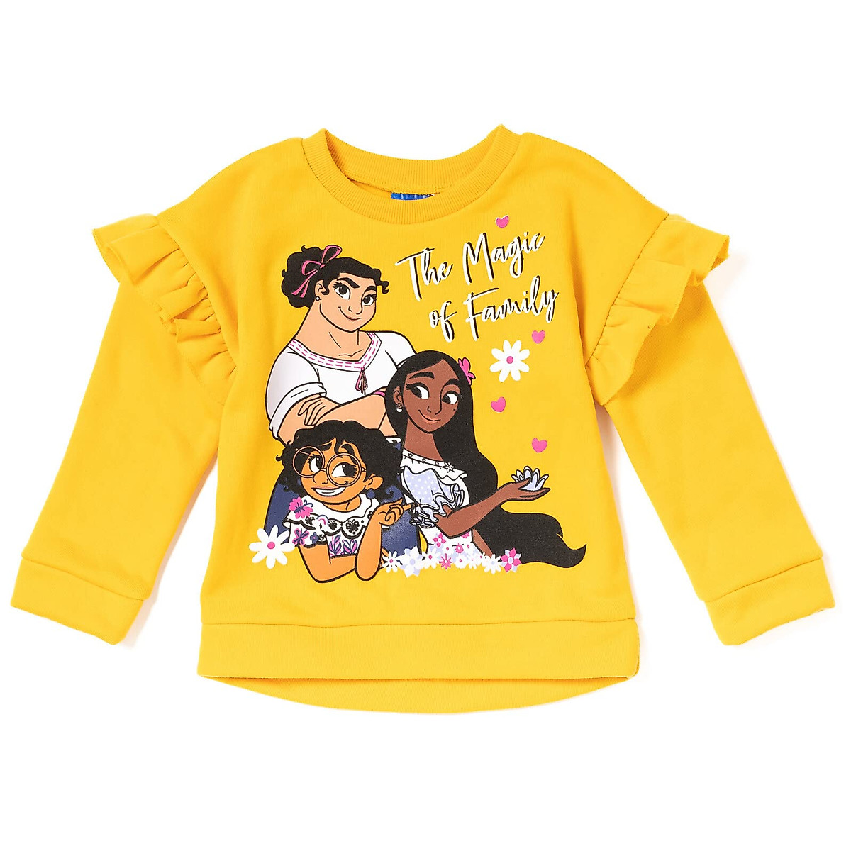 Disney Encanto Isabela Luisa Mirabel Little Girls Pullover Fleece Sweatshirt and Leggings Outfit Set Gray/Yellow 7-8