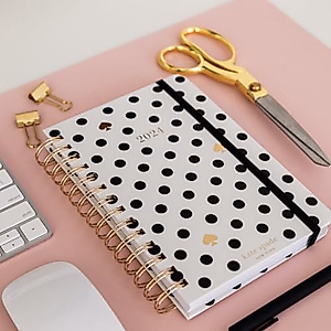 Kate Spade New York 2024 Planner Weekly and Monthly, Medium Planner January 2024 - December 2024, Hardcover Spiral Planner, Daily Planner with Monthly Calendar, Stickers, & Pockets, Spade Dot