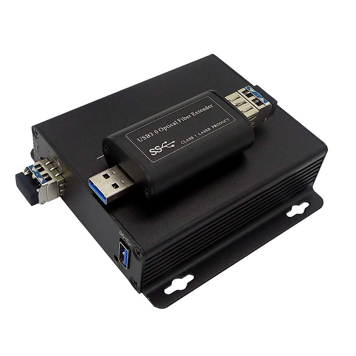 Transwan USB 3.0 Fiber Extender to Max 250 Meters (820 FT) Over Single-Mode Fiber with 2 x LC 10 Gbps SFP, USB 3.0 Fiber Optic Extender with 5 Gbps Super Speed, Supports Kinect Devices etc