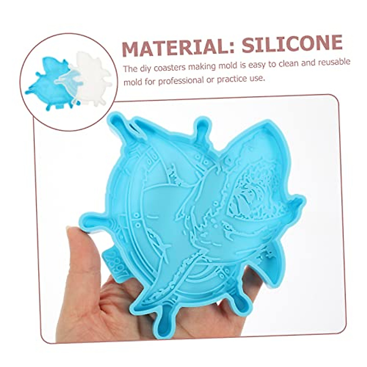UPKOCH 2pcs Shark Coaster Mold Resin Tray Silicone Tool Tray Crystal Coasters Silicone Cup Mat Marine Fishes Cup Mat Molds Silicone Epoxy Coaster Epoxy Mold Coaster Resin Molds Non Stick