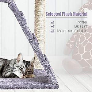 Tangkula Cat Tree, Multi-Level Cat Condo Tower, Lovely Pet Furniture with Scratching Posts and Ladder, Pet Play Toy House, Activity Centre Cat Tree - for Kittens, Cats and Pets