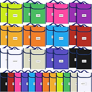 Panelee 36 Pcs Book Bags Book Pouches Reading Bags with Name Tags Book Protector Pouch Chair Pockets(36 Pcs)