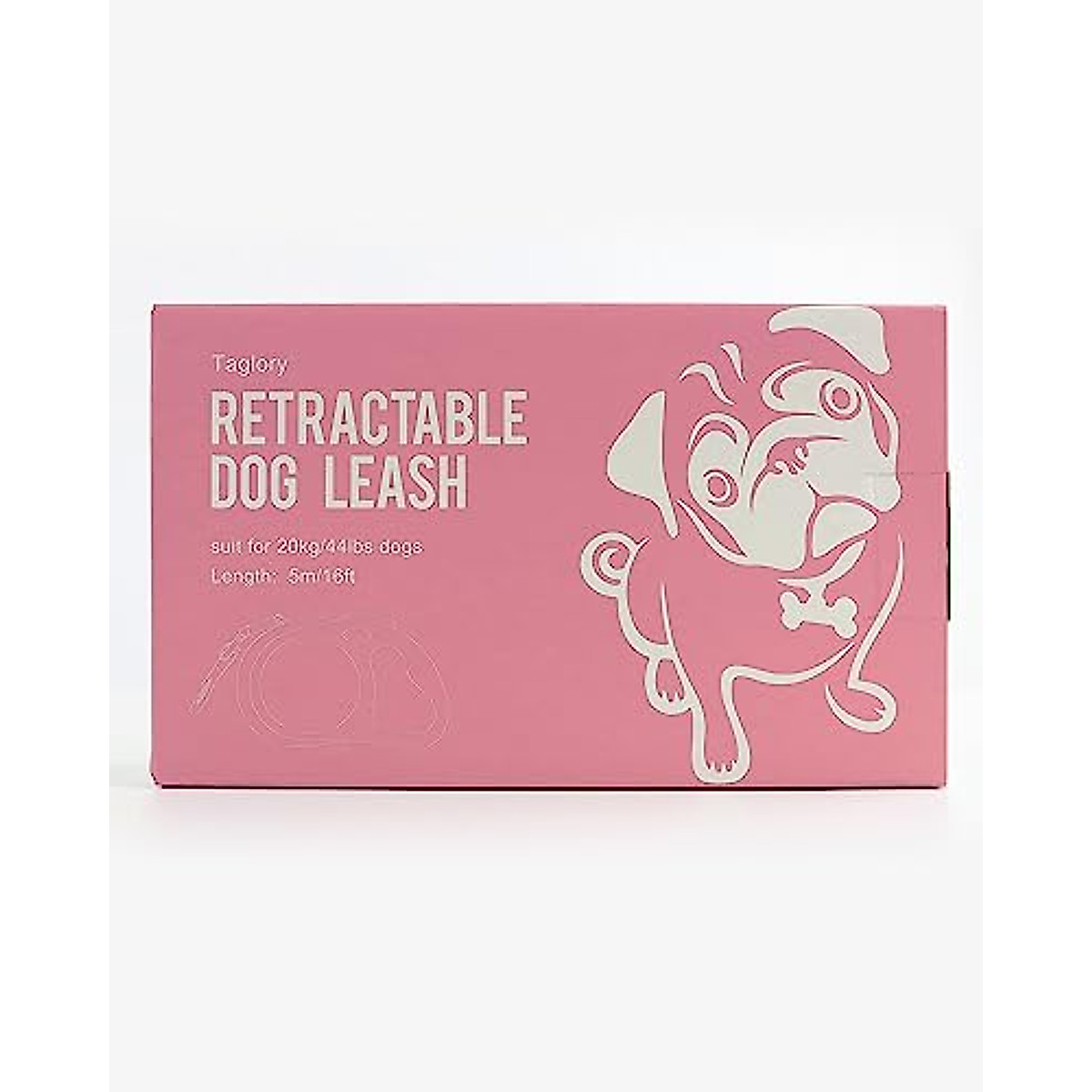 Taglory Retractable Dog Leash, 16ft No Tangle Dog Leash Retractable for Puppy Small Medium Dogs Up to 45 lbs, One-Handed Brake, Pause, Lock, Pink