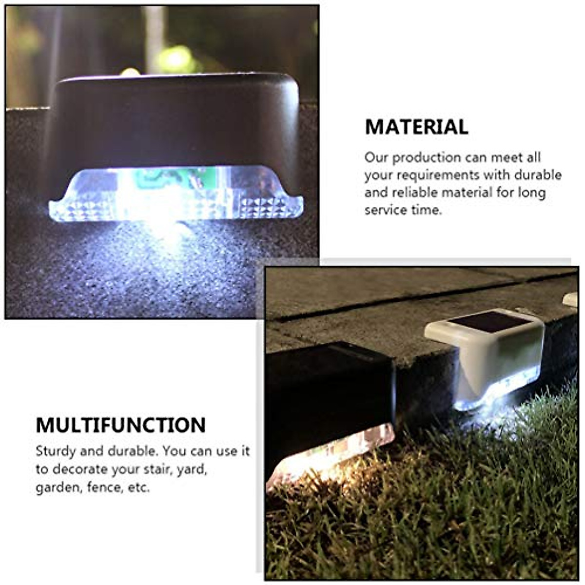 Cabilock Solar Led Lantern 4pcs Led Solar Lights for Fence Solar Powered Steps Light Outdoor Led Lamp Decks Walkway Patio Stair Garden Rail Backyard Fences Post Lamp Wall Sconces Lamp
