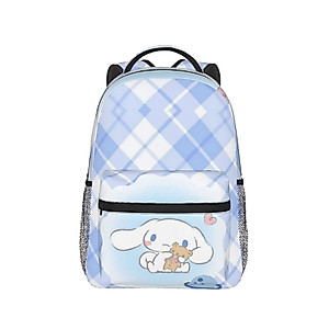 RIDD Cinnamoroll Backpack Anime Lightweight Backpack Kawaii 3d Printed Backpack Work Canvas Durable Backpack With Keychain