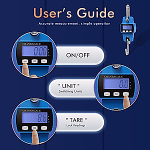 660lb Digital Hanging Weight Scale with Cast Aluminum Case,300Kg Mini Crane Scale Handheld with Metal Hooks for Luggage,Package,Fishing,Hoyer Lift (Blue)