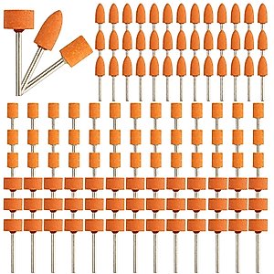 ZORUNNA 120Pcs Sanding Bits for Dremel Rotary Tool, Strong Grinding Stones Bits with 1/8" Shank, Aluminum Oxide Sanding Accessories to Polish Sharpen Jade, Rust and Metal(3 Sizes).