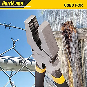 HURRICANE Fence Pliers Tool 10 Inch High-Leverage Wire Fence Pliers, Multi-purpose Fencing Wire Pliers, Side Cutter With 3 Wire Shears, Wire Pliers, Comfortable Handle Grip
