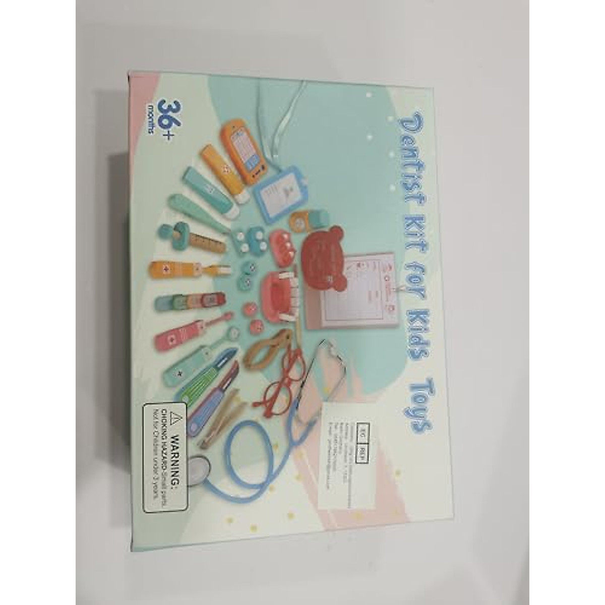 Wooden Dentist Kit for Kids, 41 Pieces Toy Medical Kit with Stethoscope & Medical Storage Bag, Montessori Pretend Doctor Kit Toys for 3 4 5 6 Years Old Boys Girls