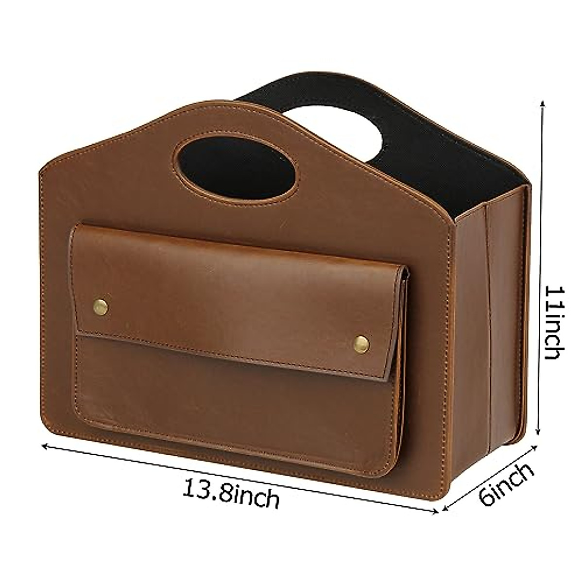 HofferRuffer Magazine Basket Holder, Foldable Magazine Rack, Document File Holder Organizer, File Folder, Newspaper Storage Bin Organizer for Home or Office (Brown)