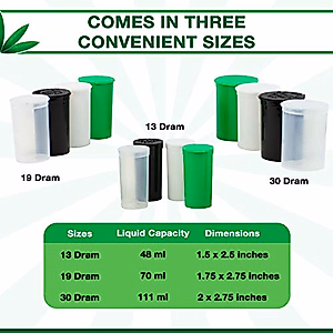 Emerald Mountain Supplier Pop Top Dram Containers | Durable Airtight Multipurpose Storage | Herb and Pill Organizer - 13 Dram (White, 320 Count (Pack of 1))