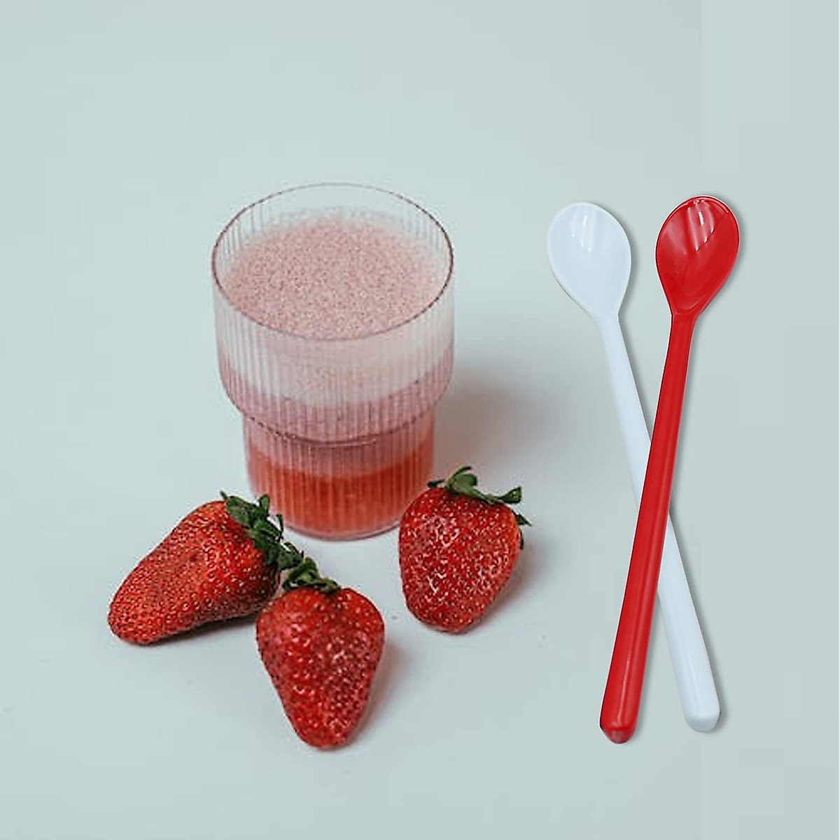 Goeielewe Set of 8 Mixing Spoon Melamine Long Espresso Spoons, Colorful Latte Spoon, Dessert Ice Cream Spoon, Cocktail Stirring Spoons for Coffee Dessert, 8.8-Inch (Mixed Color)