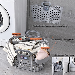 Laundry Baskets,Collapsible Versatile Organize Basket,Wall Hanging Portable Laundry Basket,With 2 Small Storage Boxes,for Family Dormitory,Clothing Toys Storage (White)