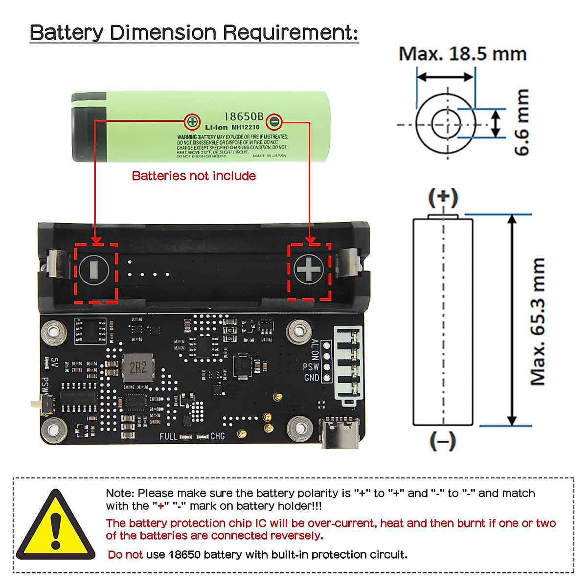 Geekworm X306 V1.3 UPS Expansion Board for Raspberry Pi Zero 2W (Not Include Raspberry Pi&Battery)
