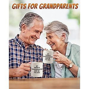 KAAYEE Grandma Gifts & Grandpa Gifts from Granddaughter, Chrismas Mothers day Birthday Gifts for Grandma, Gifts for Grandpa Fathers Day, My Favorite Granddaughter Give Me This Mug