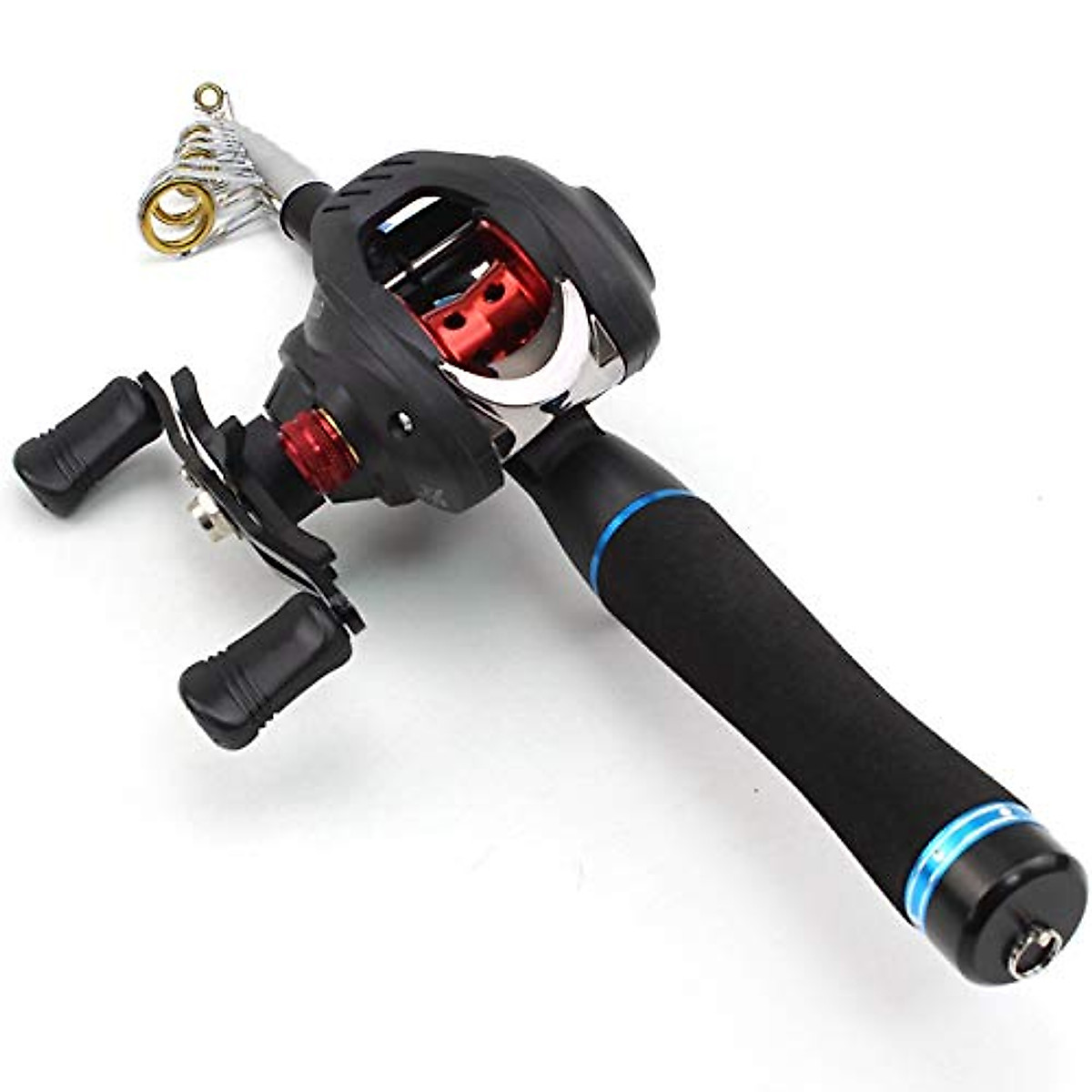 ZYHYD 1.65M Ultra Short 33CM Throwing Fishing Rod + 13BB Water Drop Wheel Set, Carbon Fiber Portable Telescopic Rod Fishing Wheel Combination ZYHYD (Color : Rod+Right Hand Reel)