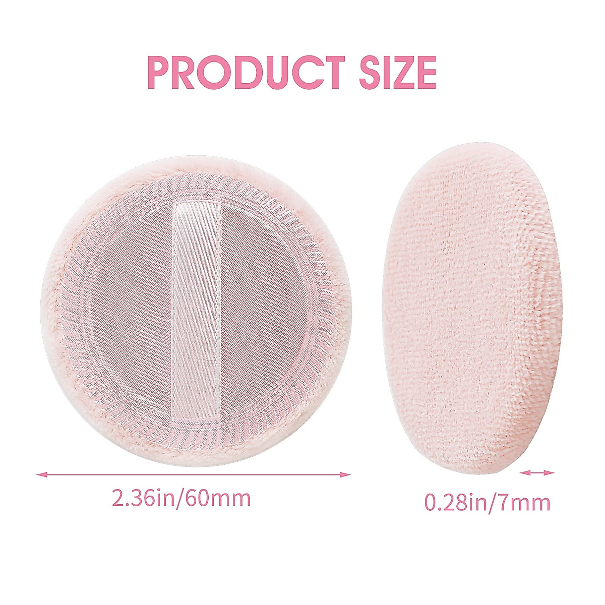 WLLHYF 12PCS Makeup Powder Puffs Pink Cotton Powder Puffs Round Powder Puff for Makeup Face Powder Velour Puffs for Loose Powder Washable(pink