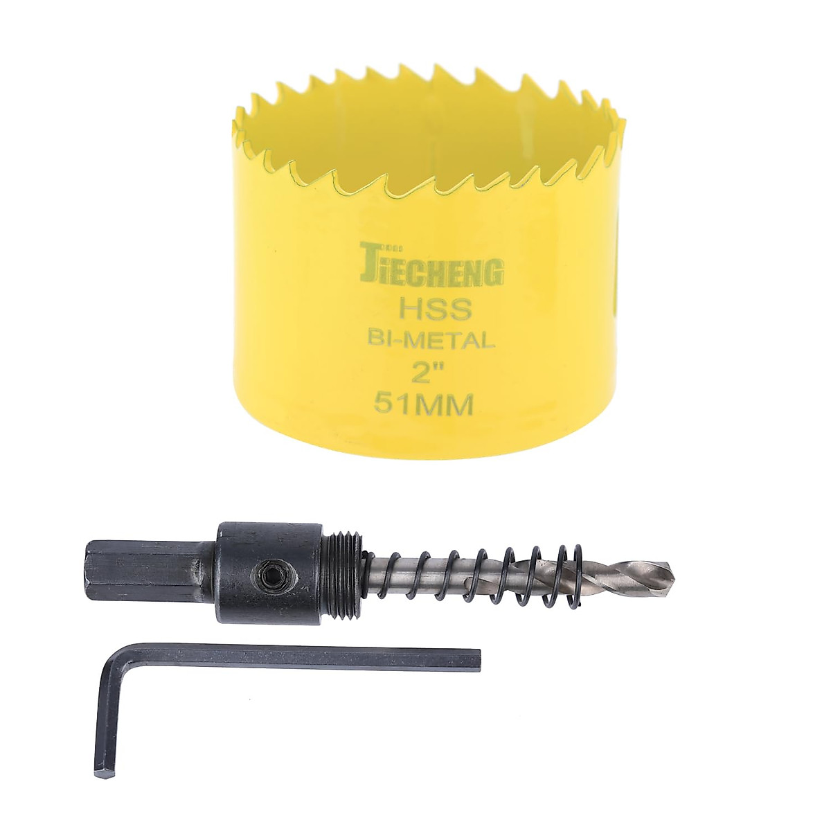 JIECHENG 2 inch Hole Saw,51mm HSS Bi-Metal Hole Cutter with Arbor:Effortlessly Drill Through Wood,Steel,Aluminium,Brass,Copper,Zinc