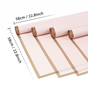 NESCCI 20 Sheet Flower Wrapping Paper - Waterproof Floral Bouquet Wrapping Paper, Florist Supplies Packaging Paper for Wedding Birthday Gift DIY (Pink)