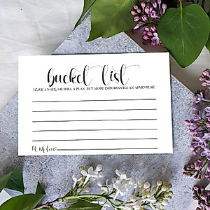 ETIKEDO 50 Bucket List Cards, Bucket List Suggestions Cards for Birthday Retirement Anniversary Party, Wedding, Bridal Shower Wedding Reception Activity, Adventurous Ideas Bucket List. 4" x 6"