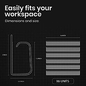 EVEO Cable Management 96'' J Channel-6 Pack Cord Cover- Cable Raceway - Cable Management Under Desk, Adhesive Stripe Built-in 6X16in- Easy to Install Desk Cord Organizer- Cable management tray, Black
