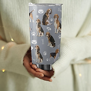 WmhrYpzhL Beagle Dog Travel Mug Animal Coffee Cup Stainless Steel Insulation Tumbler with Lid For Ice Drinks＆Hot Beverage Gifts Beagle Dog 1