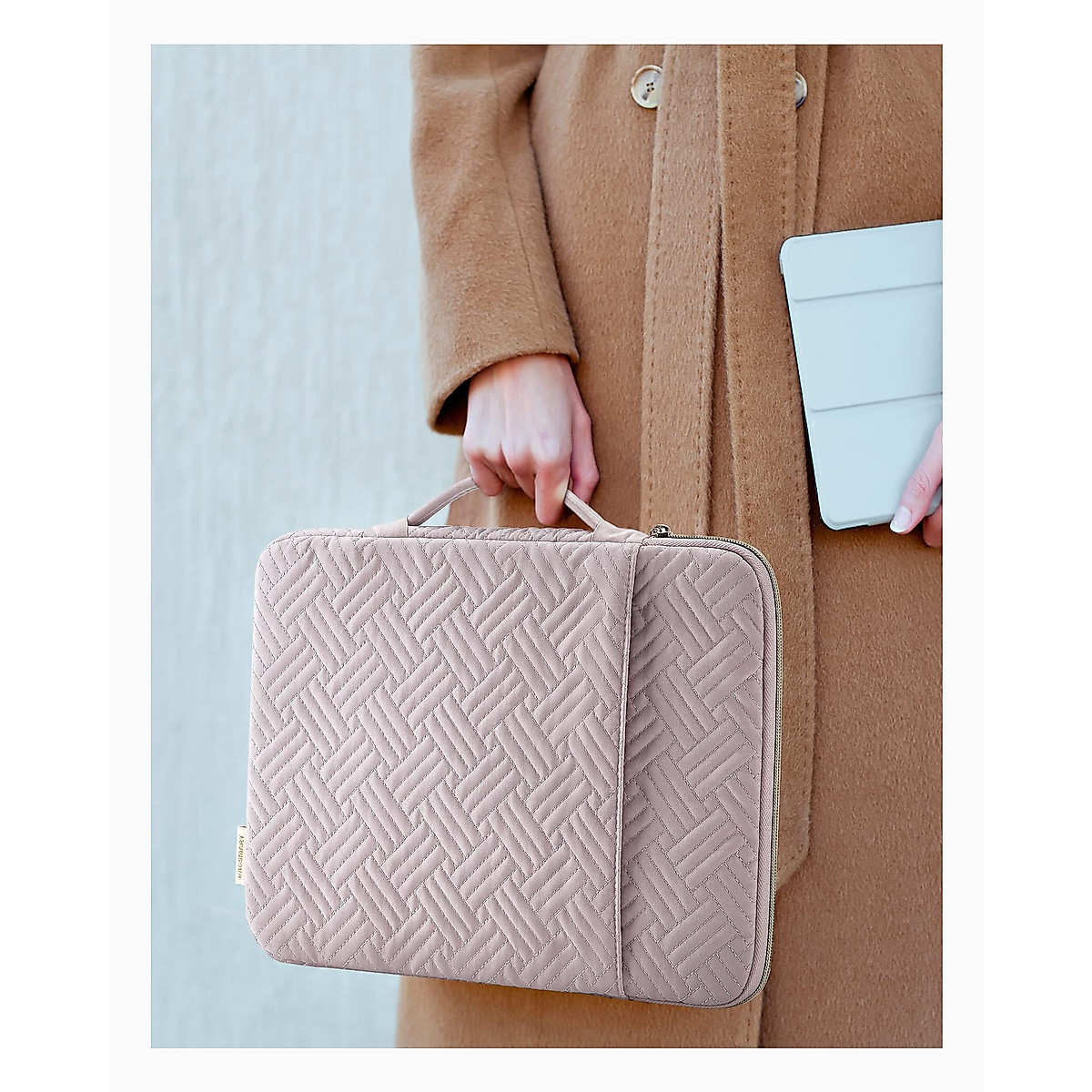 BAGSMART 13.3 inch Laptop Sleeve Case, Compatible with 13-14 inch MacBook Pro, HP, Dell, Lenovo, Asus Notebooks - Pink