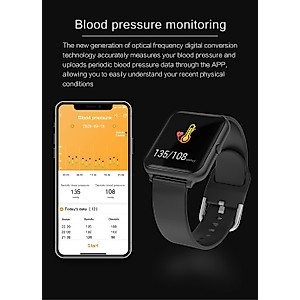 Baisnow Men's and Women's Smart Watches ， Health Smart Watch Capable of Monitoring Heart Rate， Sleep Monitoring, Step Counting, etc，Black