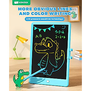 KOKODI LCD Writing Tablet, 10 Inch Colorful Toddler Doodle Board Drawing Tablet, Erasable Reusable Electronic Drawing Pads, Educational and Learning Toy for 3-6 Years Old Boy and Girls