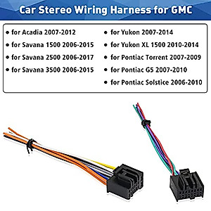 Car Radio Stereo Wiring Harness Compatible with GMC/Chevrolet/Buick Stereo Wire Connector Adapter