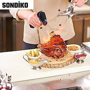 Sondiko Creme Brûlée Torch S928, Kitchen Torch Lighter with Rotatable Torch Head, Safety Lock, Adjustable Flame for Creme Brulee, BBQ, Dab(Butane Gas Not Included)