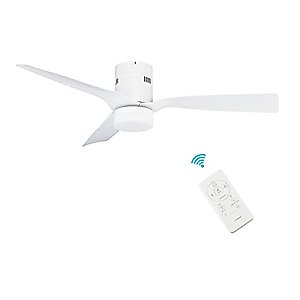 SMAAIR 52 Inch Smart Ceiling Fan with Lights and 10-speed DC Motor, Works with Remote Control/Alexa/Google Home/Siri Shortcut, Dimmable LED Light (White)