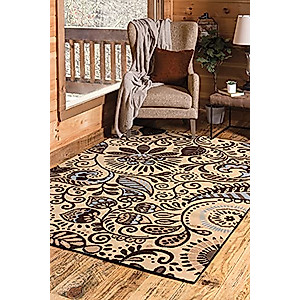 United Weavers Dallas Bandanna Area Rug - Blue, 8x11, Paisley Indoor Rug with Graphic Pattern, Jute Backing