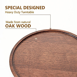 Lazy Susan Organizer 10 inches, Wood Lazy Susan Turntable Organizer for Cabinet Pantry Kitchen Countertop Cupboard (Walnut)