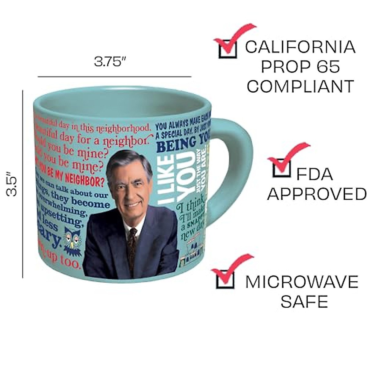 Mister Rogers Heat Changing Mug - Add Coffee or Tea and Mr. Rogers' Jacket Changes to His Sweater - Comes in a Fun Box