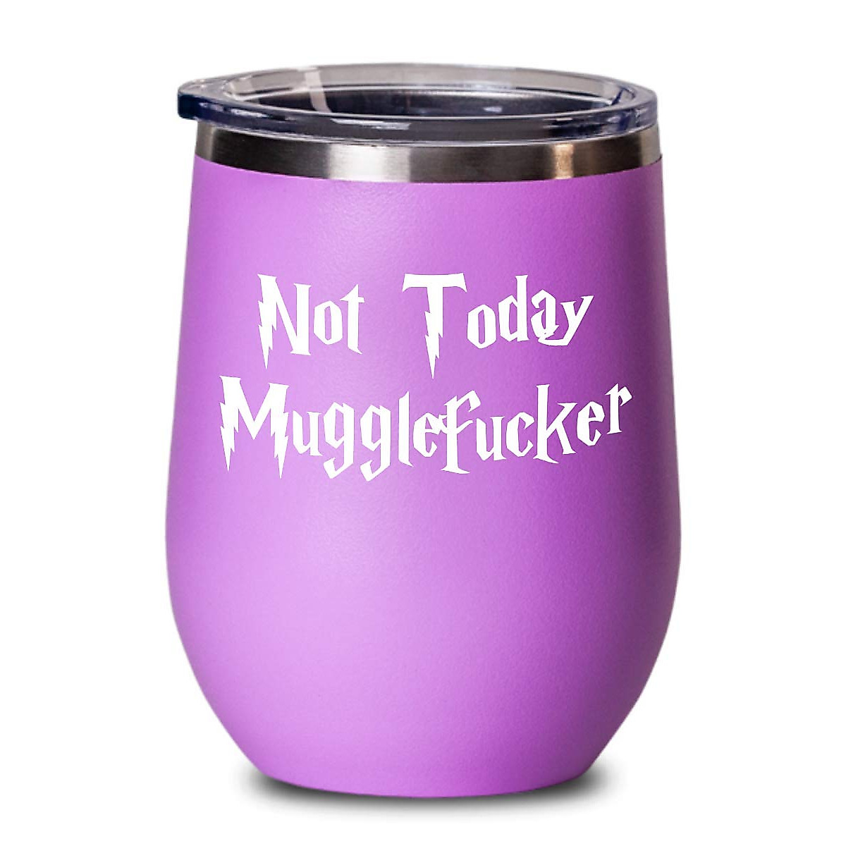 Not Today Mugglefucker Wine Glass, Funny Coffee Mug Gift for Harry Potter Fan Lover, Him Her Mom Dad Best Friend Coworker Colleague Birthday Anniversary Christmas Novelty Gift (Black)