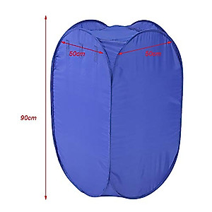 Portable Clothes Dryer, Blue Mini Folding Ventless Electric Air Clothes Dryer Bag Folding Fast Drying Machine with Heater 110V US Plug