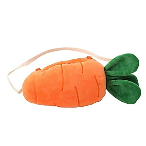 GK-O Lolita Girl Cute Carrot Pattern Plush Shoulder Bag Crossbody Bag Kawaii Handbag Wallet Purse