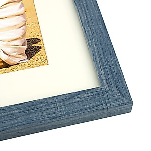 Golden State Art, 11x14 Picture Frames with Mat for 8x10 or 11x14 Photo, Composite Wood Glass Frame for Wall (Blue, 2 Pack)