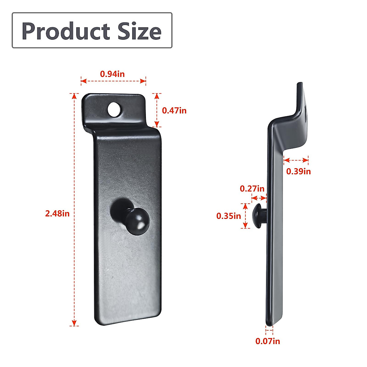 Metal Slatwall Utility Hooks, 10pcs Commercial Slatwall Picture Hook Notch Picture Display Hooks Hangers Painting Hook for Photo Frame Painting Arts Center Slat Panel (Black)