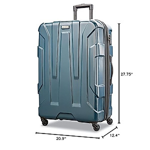 Samsonite Centric Hardside Expandable Luggage with Spinner Wheels, Teal, Checked-Large 28-Inch