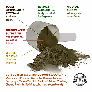 Country Farms Super Green Drink Mix, Natural, 10.6 Ounce (Packaging may vary)