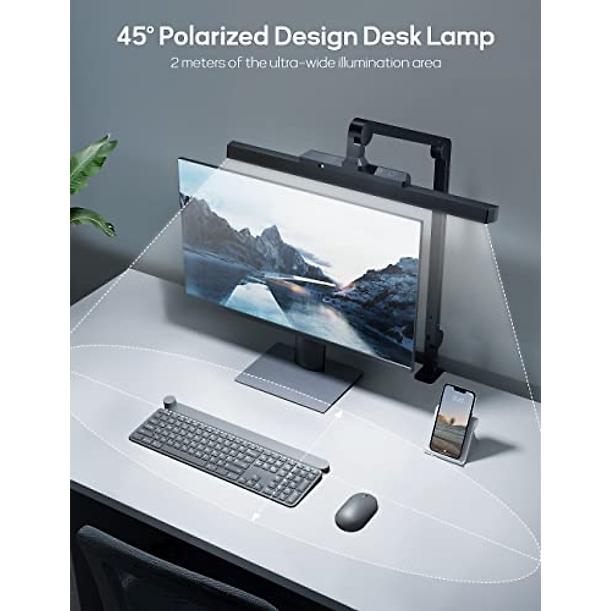 MediAcous LED Desk Lamp, Metal Polarized Architect Clip Light with Gesture Sensing Switch, Eye-Caring Dimmable Swing Arm Desk Lamp with Clamp for Home Office, 4 Color Modes & Brightness Levels