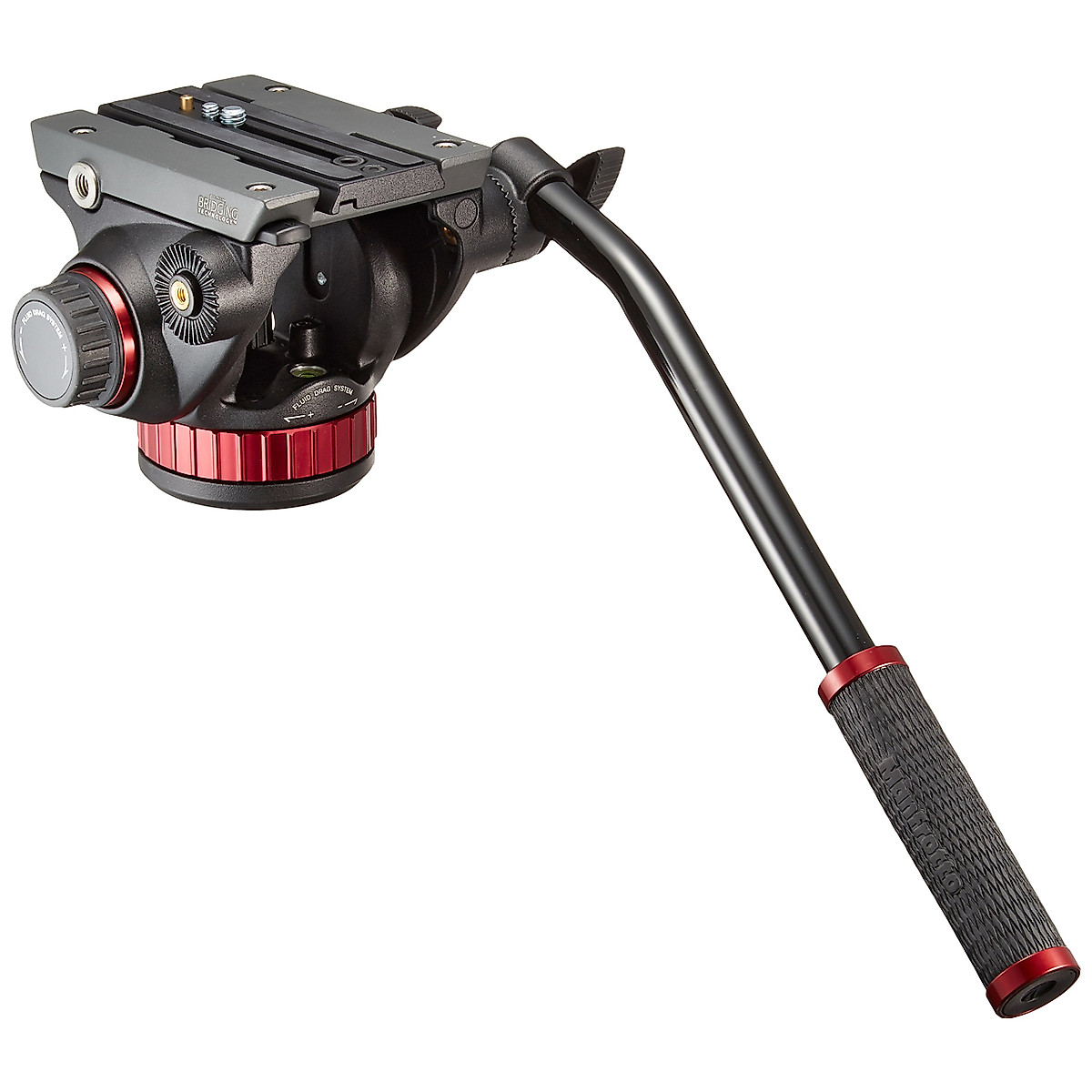 Manfrotto 502 Video Head MVH502AH & MT190XPRO4 Aluminum 4-Section Tripod,Black