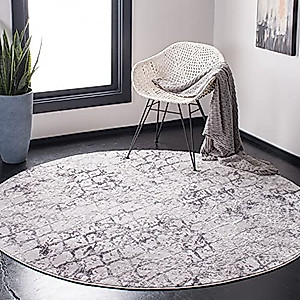 SAFAVIEH Amelia Collection 11' x 15' Grey / Navy ALA783H Modern Trellis Distressed Non-Shedding Living Room Bedroom Dining Home Office Area Rug