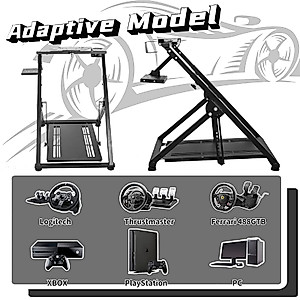 Dardoo X Frame Foldable Racing Steering Wheel Stand Fit for Logitech G27 G25 G29 G920 T300RS Tilt Adjustable Racing Simulator Without Steer Wheel, Shifter and Pedals