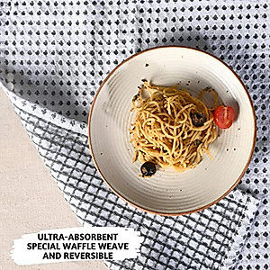 Folkulture 100% Cotton Kitchen Towels with Hanging Loop, Waffle Weave St Patricks Day Kitchen Towels and Dishcloths Sets, Hand Towels for Kitchen, 20 x 28 inches, Set of 4, (Khaki Green)