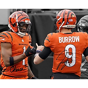 Ikonic Fotohaus Joe Burrow Ja'Marr Chase Signed Photo Autograph Print Wall Art Home Decor