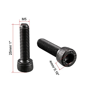 uxcell M5 x 20mm 12.9 Alloy Steel Hex Socket Head Cap Screws Bolt Black 30pcs