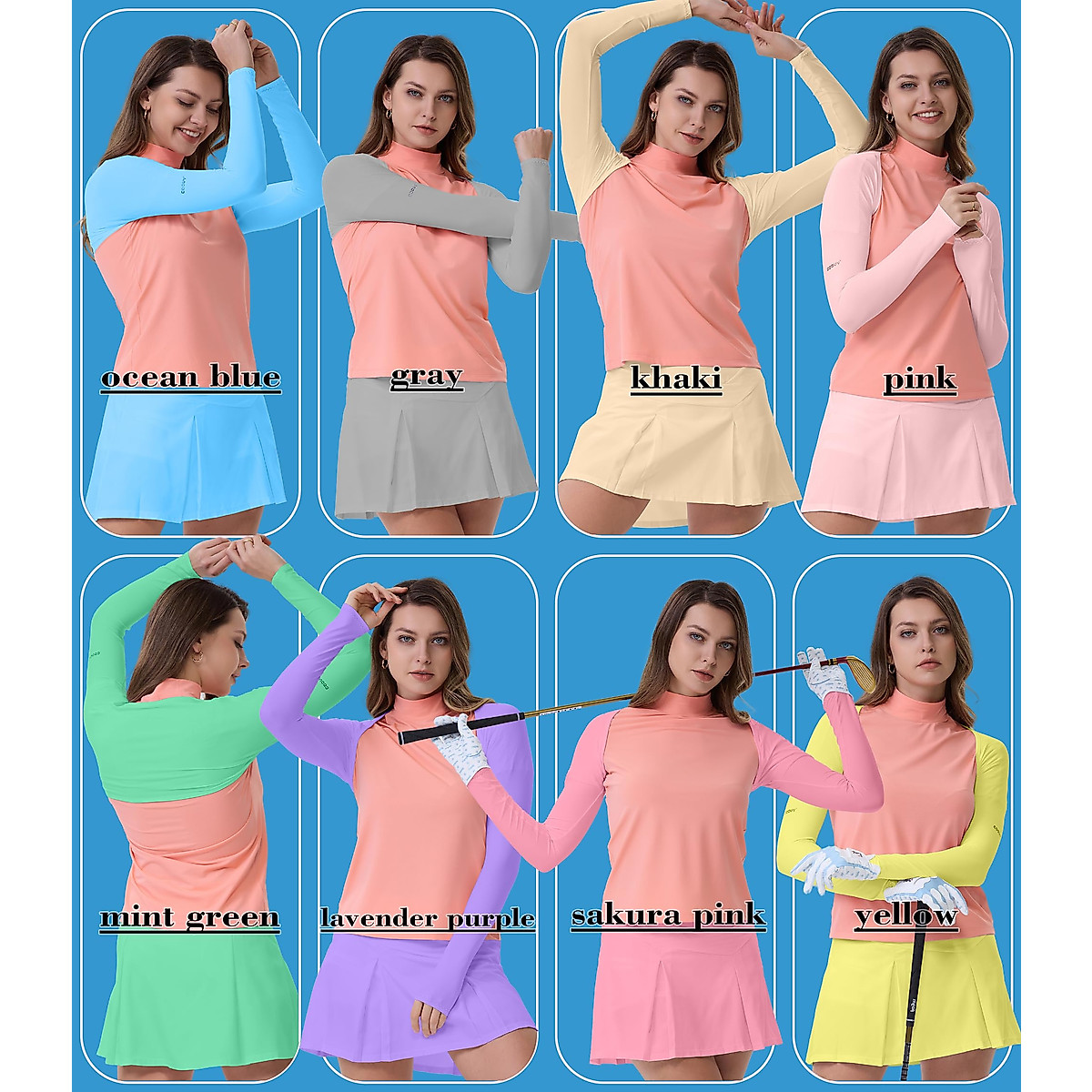 COOUV Summer Ice Silk Cooler UV-Resist UPF50+ Athletic Shawl Arm Sleeves Golf Sports Shrug Sun Protection Stretchy, Black, Medium